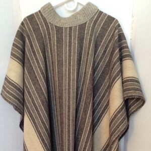 Long Sarape Wrap Coat Poncho Wool Vintage Neutral Colors Western ...