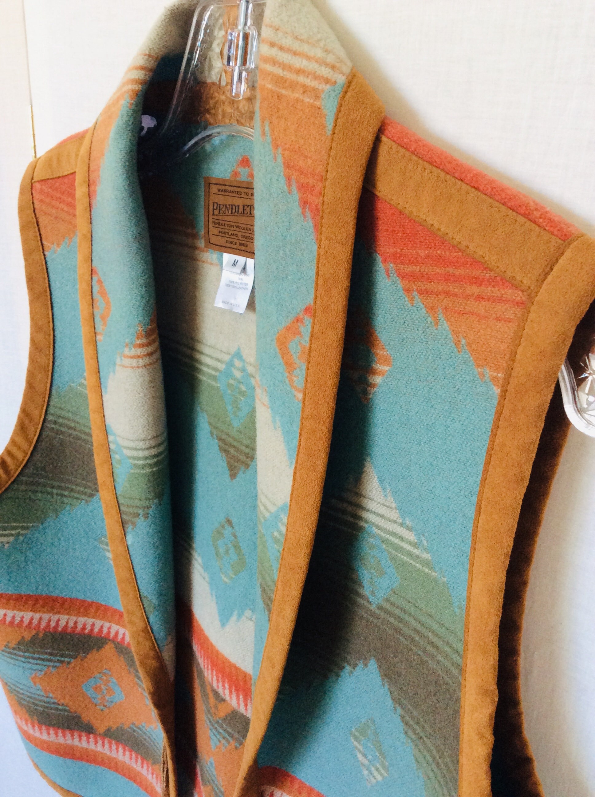 Vintage Pendleton Western Vest Wool Blanket Style Santa Fe Southwestern ...