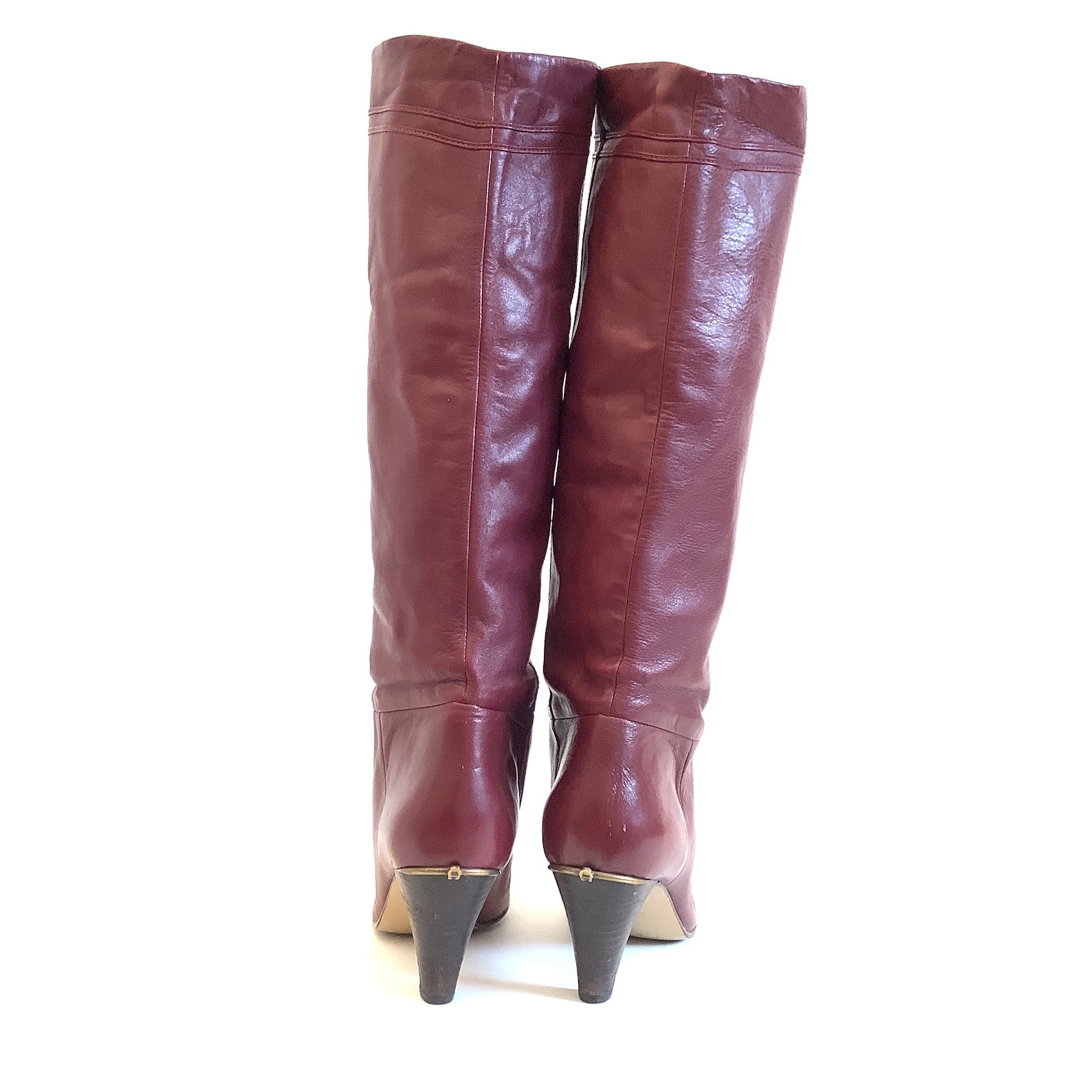 Vintage Aigner Retro 80s Tall Boots Etienne Aigner 7 to 7.5 Slouch Fold ...