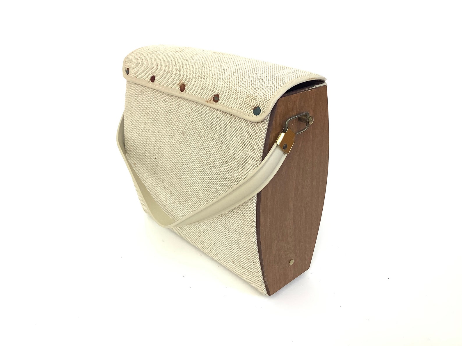 Vintage Bag Kit by Number 60s 70s Boho Linen Walnut Finish Decorative ...