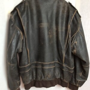 Distressed Leather Bomber Jacket Retro Vintage Medium Size - Etsy