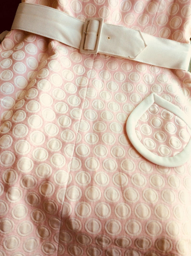 Adele Martin Vintage Mod 60s Retro Pink White Dress Small | Etsy