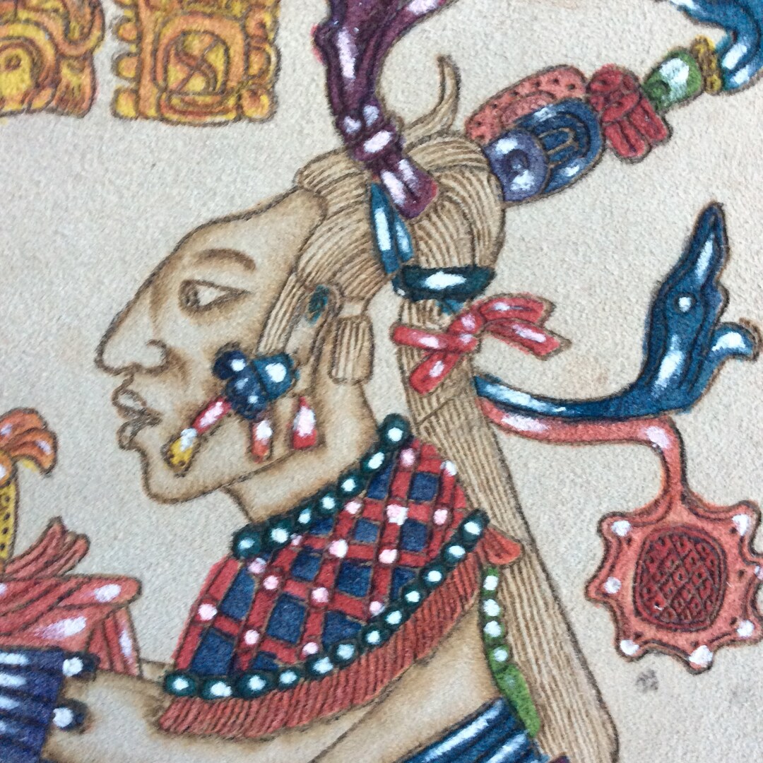 Aztec Maya Leather Painting Carving Carved Colorful Wall Decor - Etsy