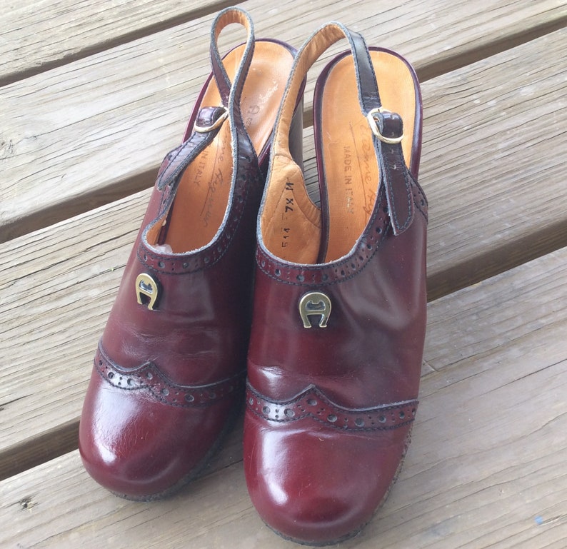 1970s Size 7 Vintage Funky Pumps Heels Etienne Aigner Shoes Wedges Mod ...