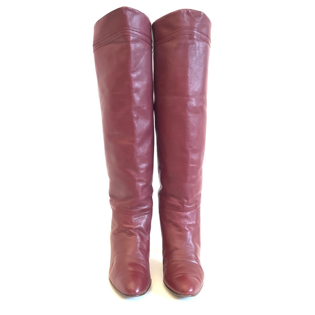 Vintage Aigner Retro 80s Tall Boots Etienne Aigner 7 to 7.5 Slouch Fold ...
