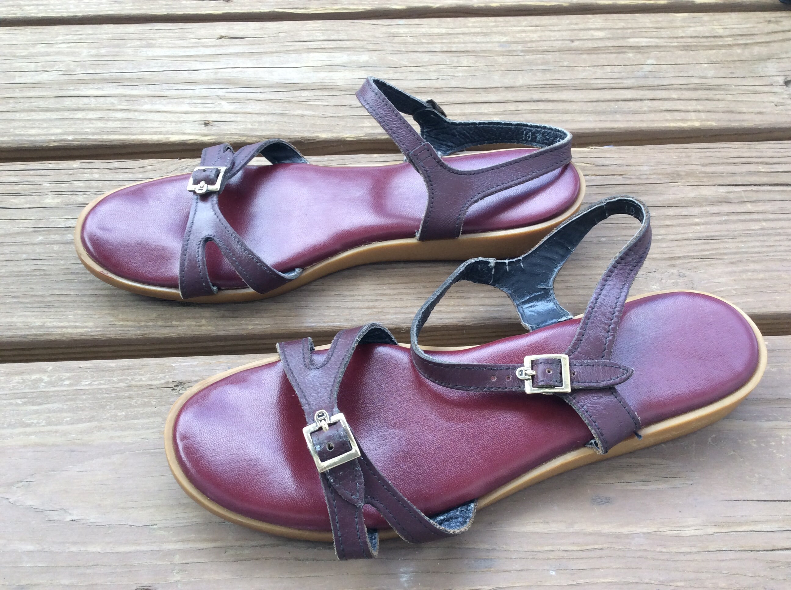 Etienne Aigner Distressed Sandals Size 10 Well Worn 80s 90s Cute Retro ...