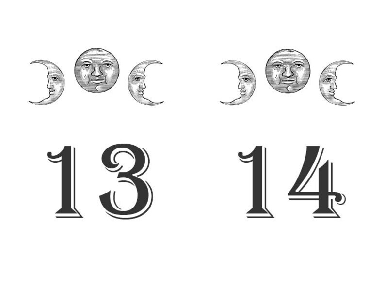 Vintage Moon Black and White Table Numbers, Wedding Table Numbers ...