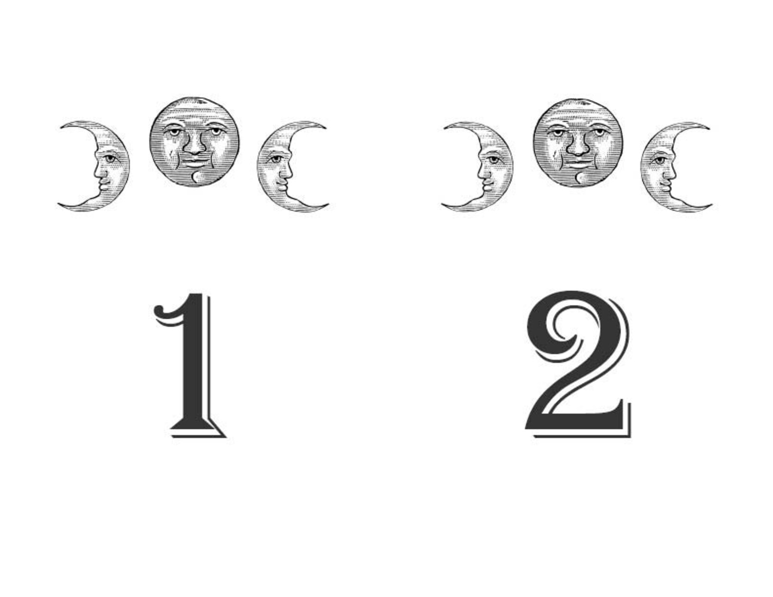 Vintage Moon Black and White Table Numbers, Wedding Table Numbers ...