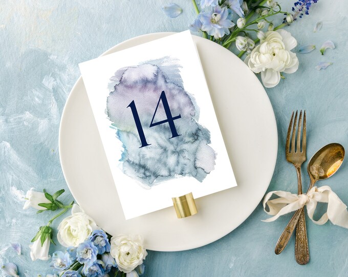 Blue Watercolor Table Numbers - Etsy Canada