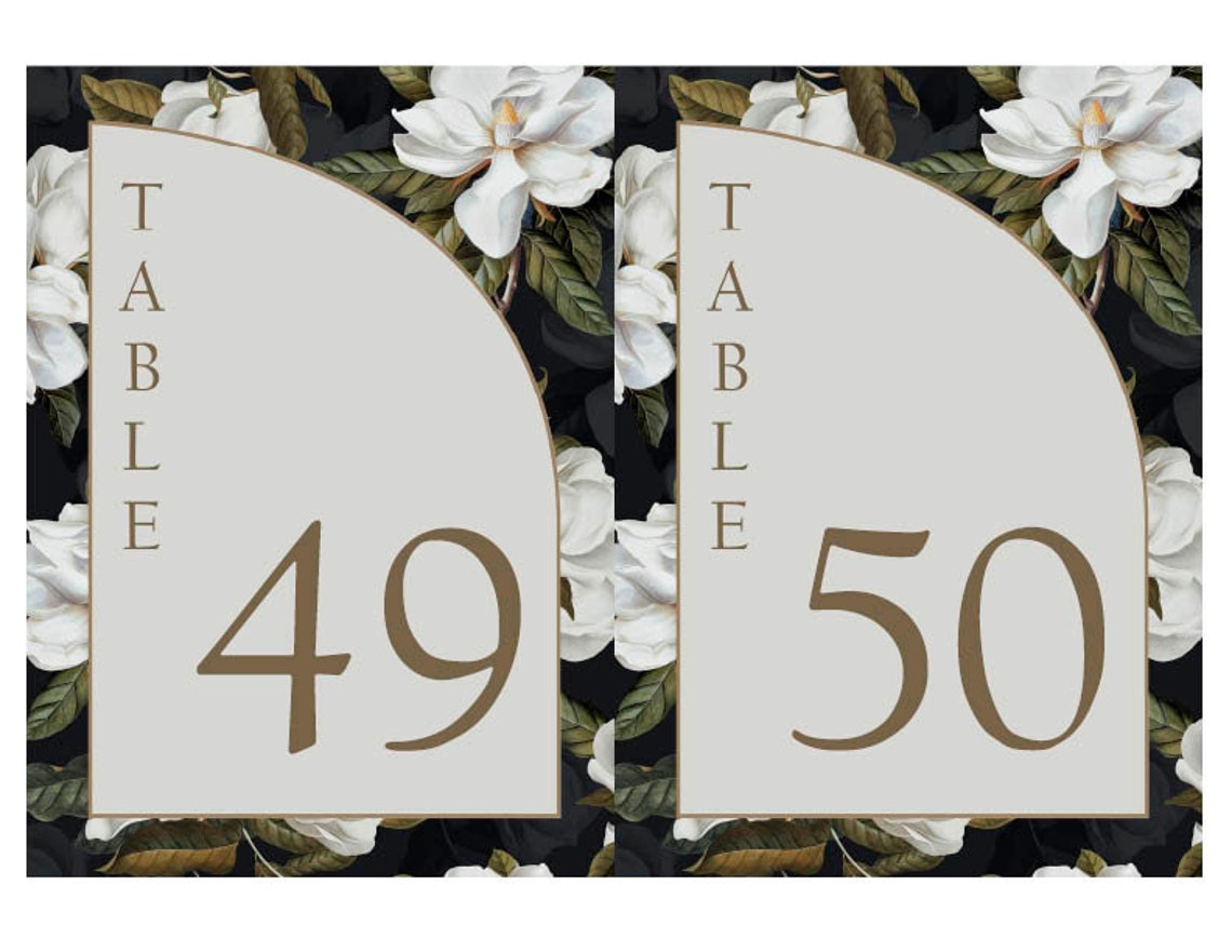 Modern Magnolia Arch Table Numbers, Half Arch Vintage Printable Table ...
