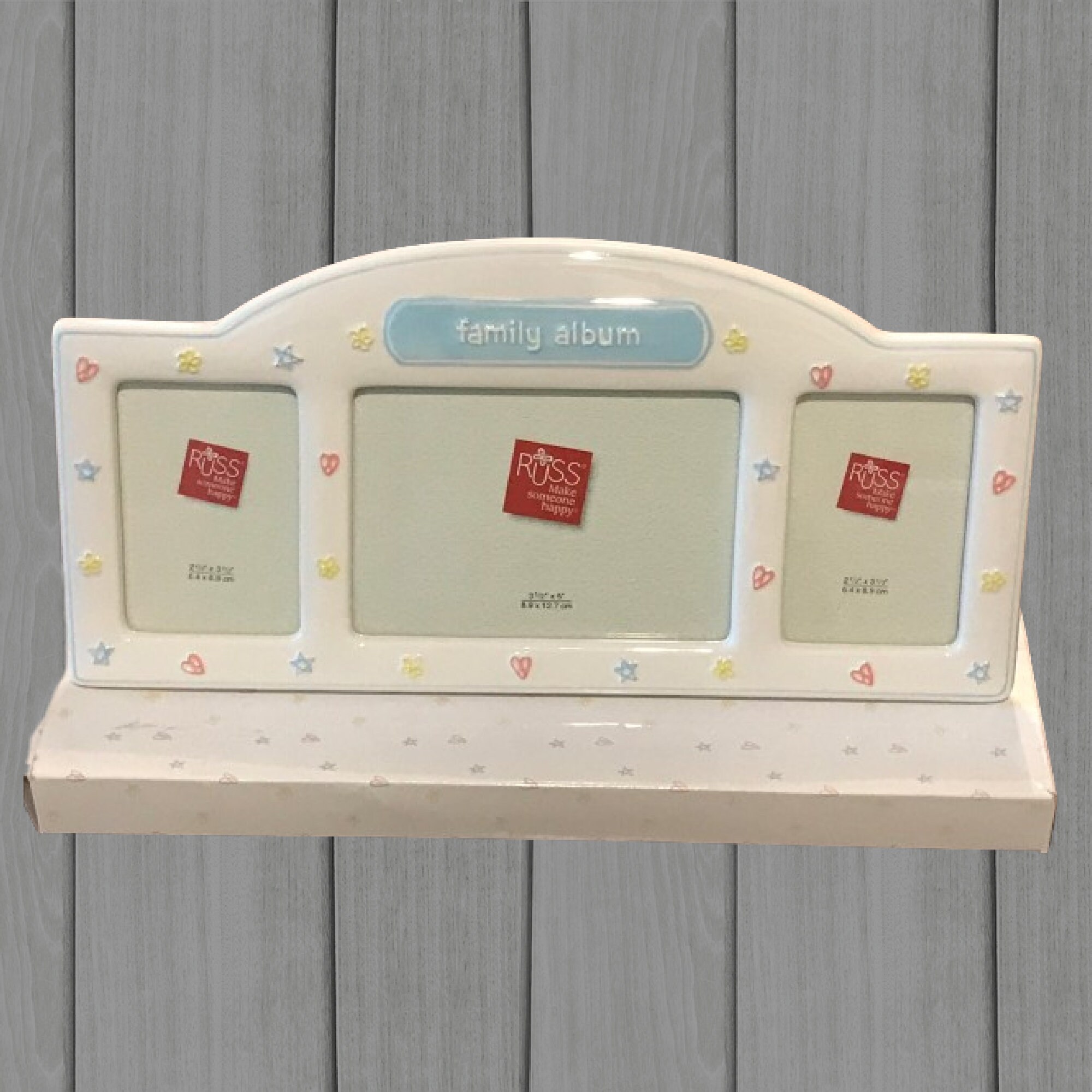 RUSS BERRIE precious Keepsakes White Ceramic Multi-photo Frame still in ...