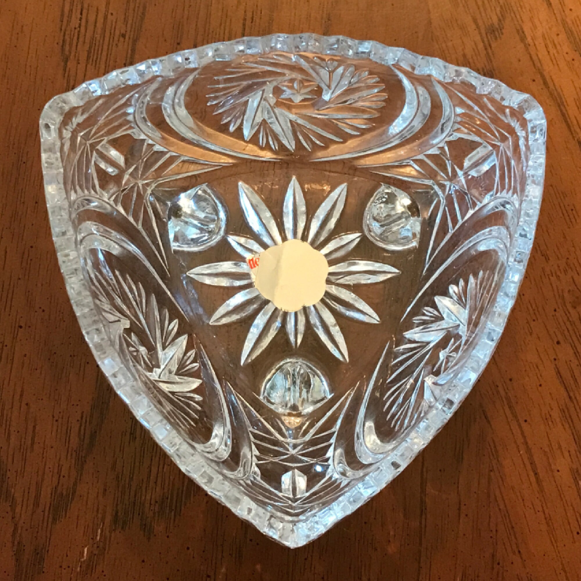 Vintage Clear Glass Footed Triangle Candy Dish - Etsy