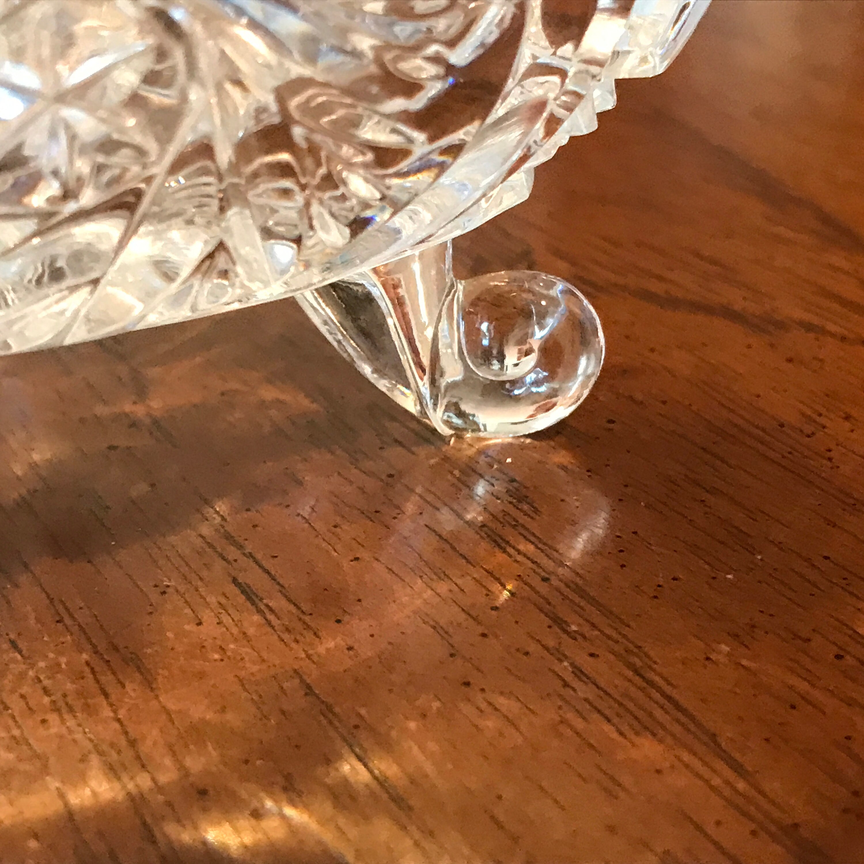 Vintage Clear Glass Footed Triangle Candy Dish - Etsy