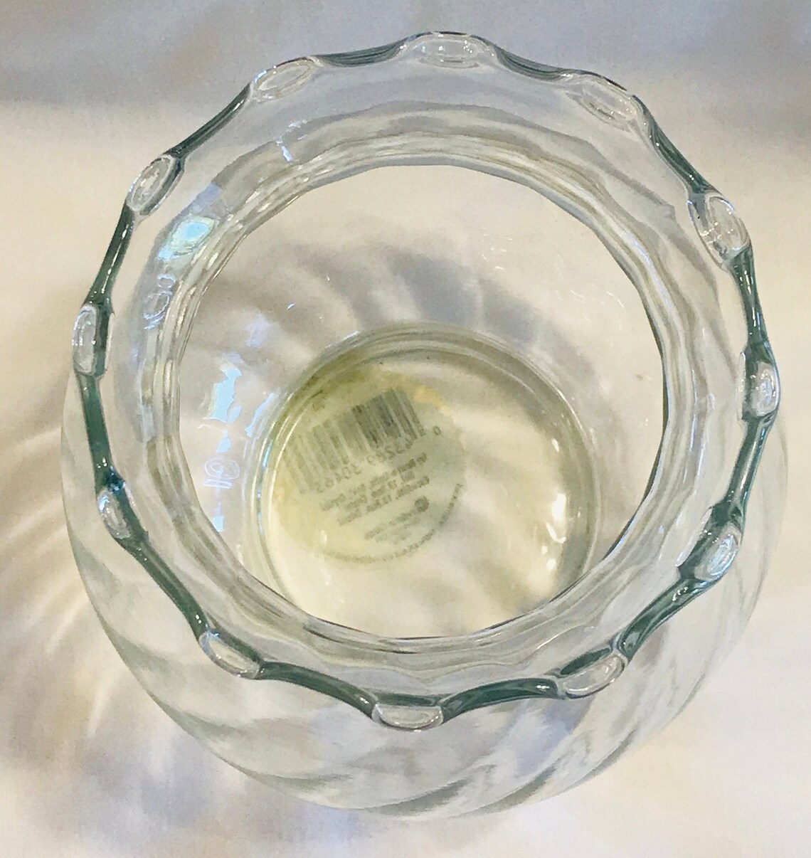 Vintage INDIANA GLASS Ivy Bowl with Optic Crystal | Etsy