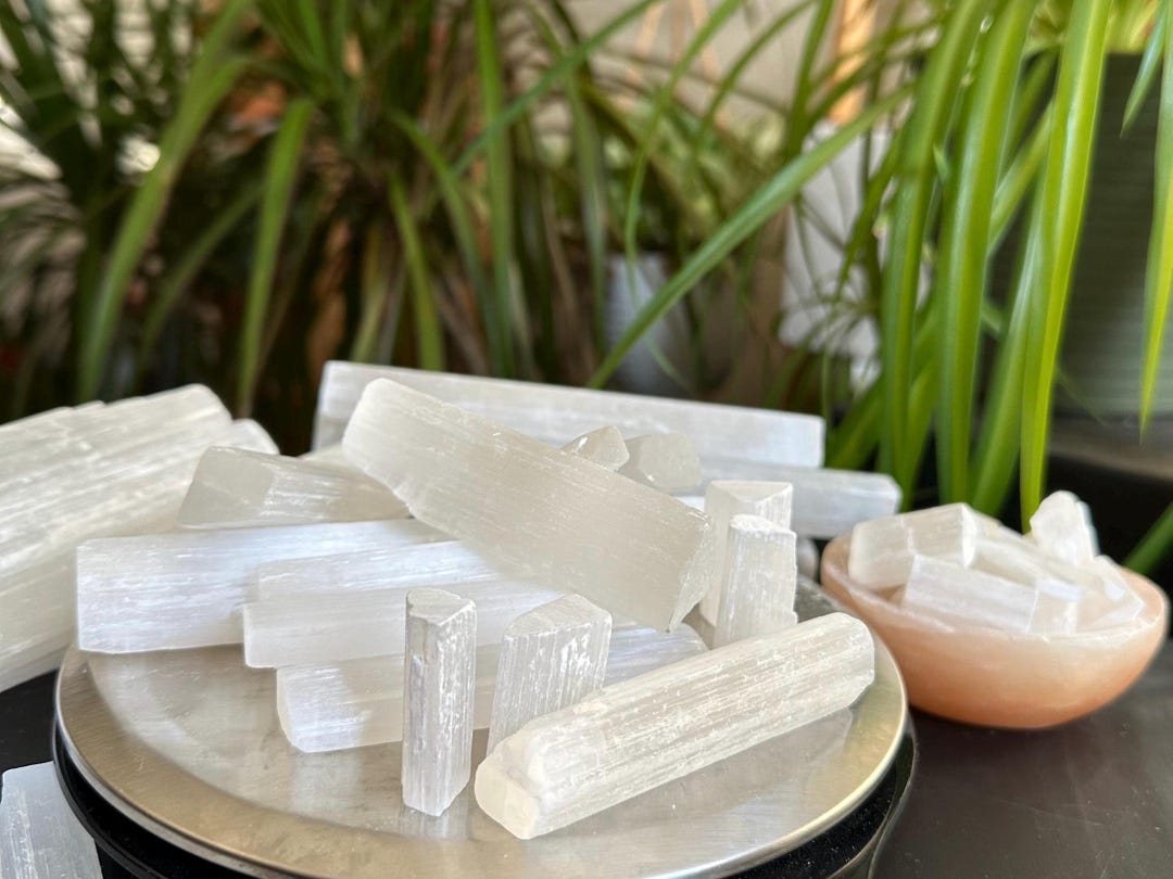 Satin Spar Selenite Raw Pieces 1 Lb Mixed Bag - Etsy