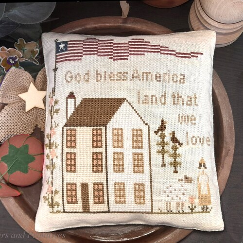 PDF DIGITAL Cross Stitch Patriotic Pattern Chart 4-th July - Etsy