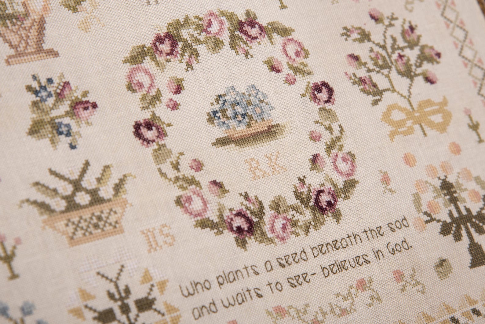 Cross Stitch Sampler Pattern Chart PDF, Samplers and Primitives, Floral ...