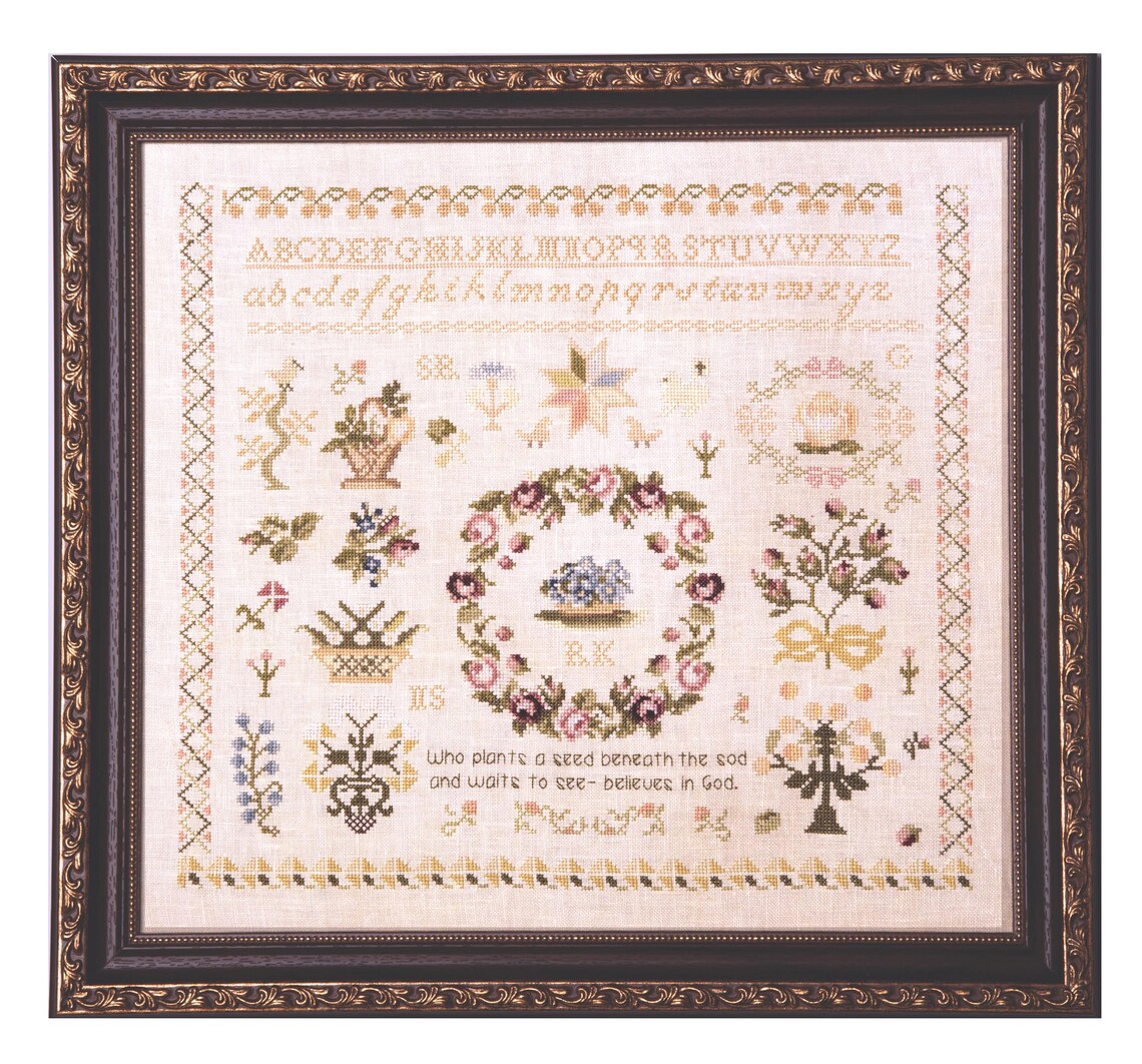 Cross Stitch Sampler Pattern Chart PDF, Samplers and Primitives, Floral ...