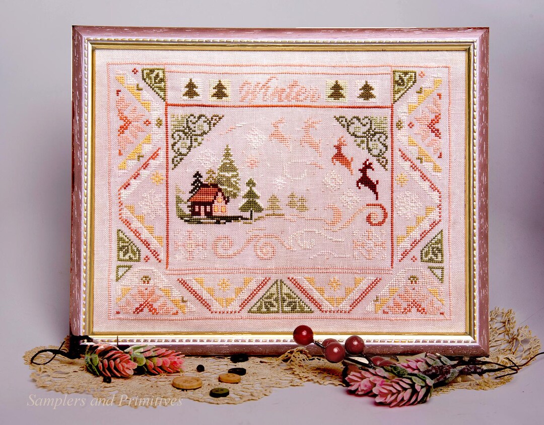 Primitive Christmas Cross Stitch Pattern Pdf Download, Samplers and ...