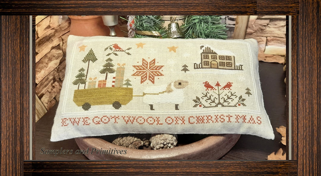 Primitive Christmas Cross Stitch Pattern Pdf, Primitive Sheep, Cross ...