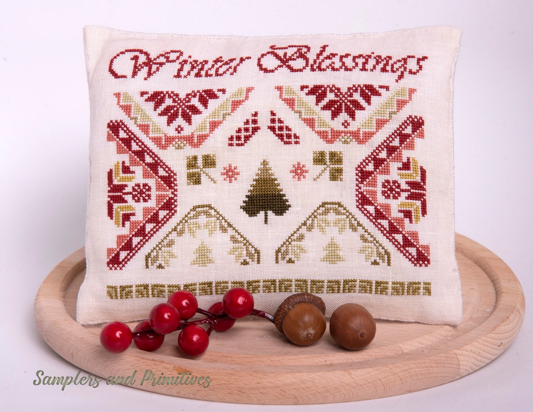 Primitive Christmas Cross Stitch Pattern Pdf Download, Samplers and ...