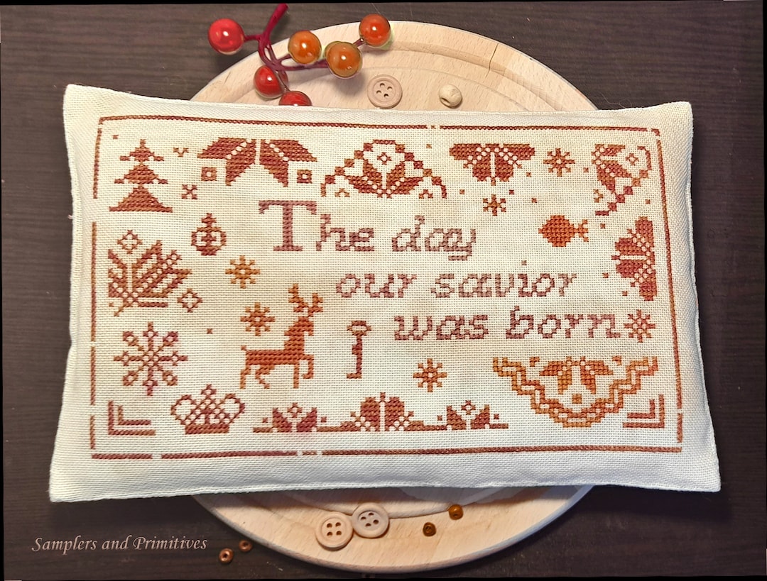 Primitive Christmas Cross Stitch Pattern Pdf Download, Samplers and ...