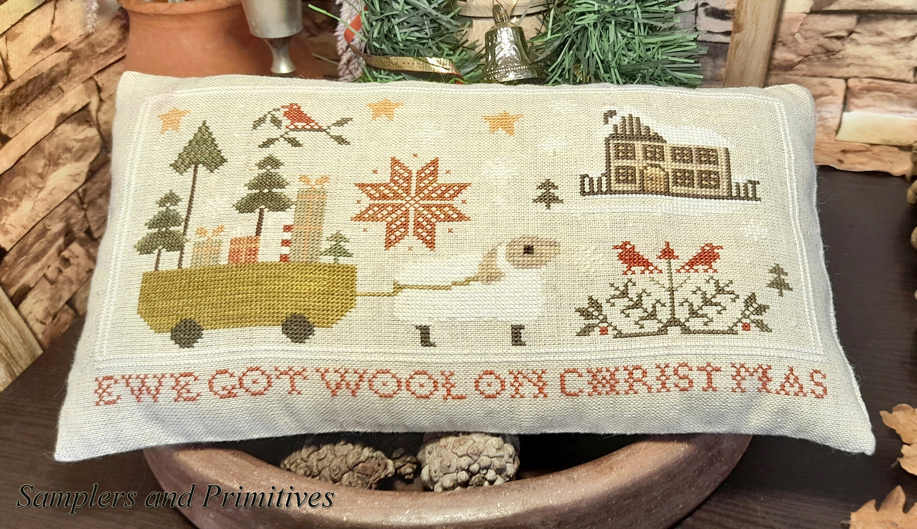Primitive Christmas Cross Stitch Pattern Pdf Primitive Sheep - Etsy