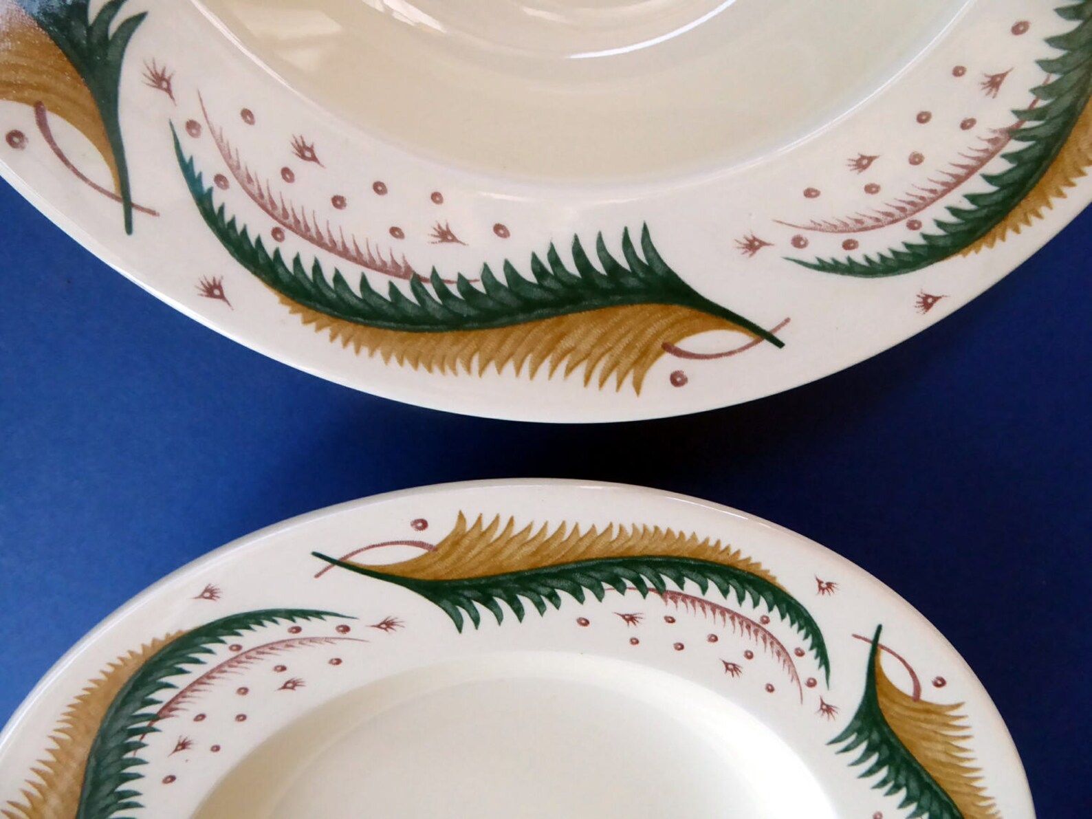 1950s Vintage Susie Cooper Pottery BRACKEN PATTERN Shallow Soup Bowls ...