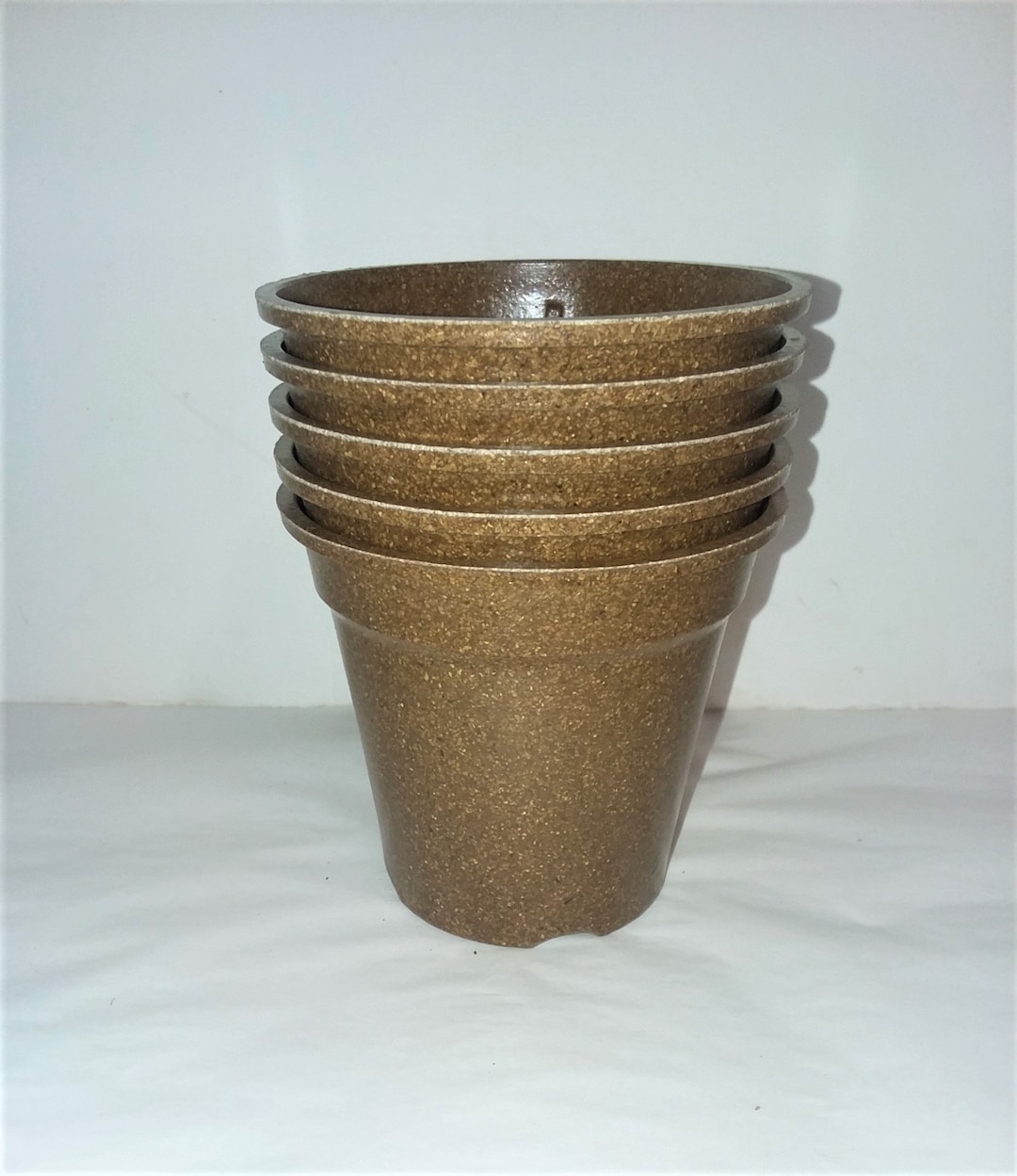 Five Eco- Friendly Rice Hull Pots. 3.5 Inch Diameter 3.3 Inches Deep ...