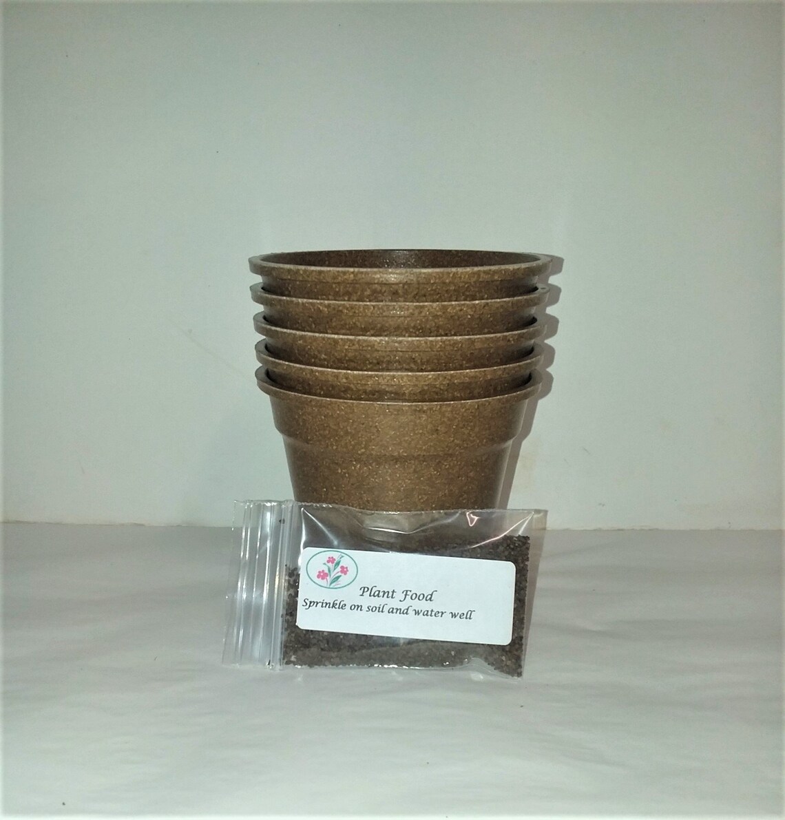 Five Eco- Friendly Rice Hull Pots. 3.5 Inch Diameter 3.3 Inches Deep ...