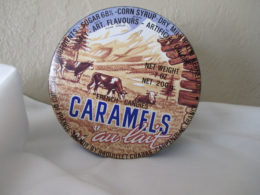Vintage French Tin, French Candy Tin, Blue Tin, Candy Nougat Tin ...