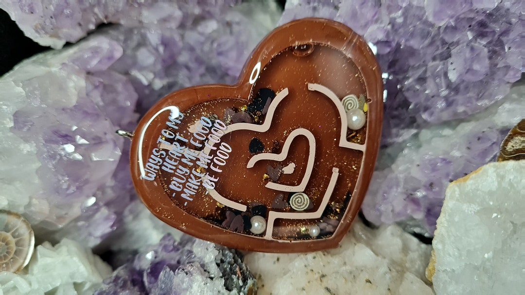 Chocolate Heart Maze Shaker Snowglobe Keyring, Necklace, Pendant - Etsy