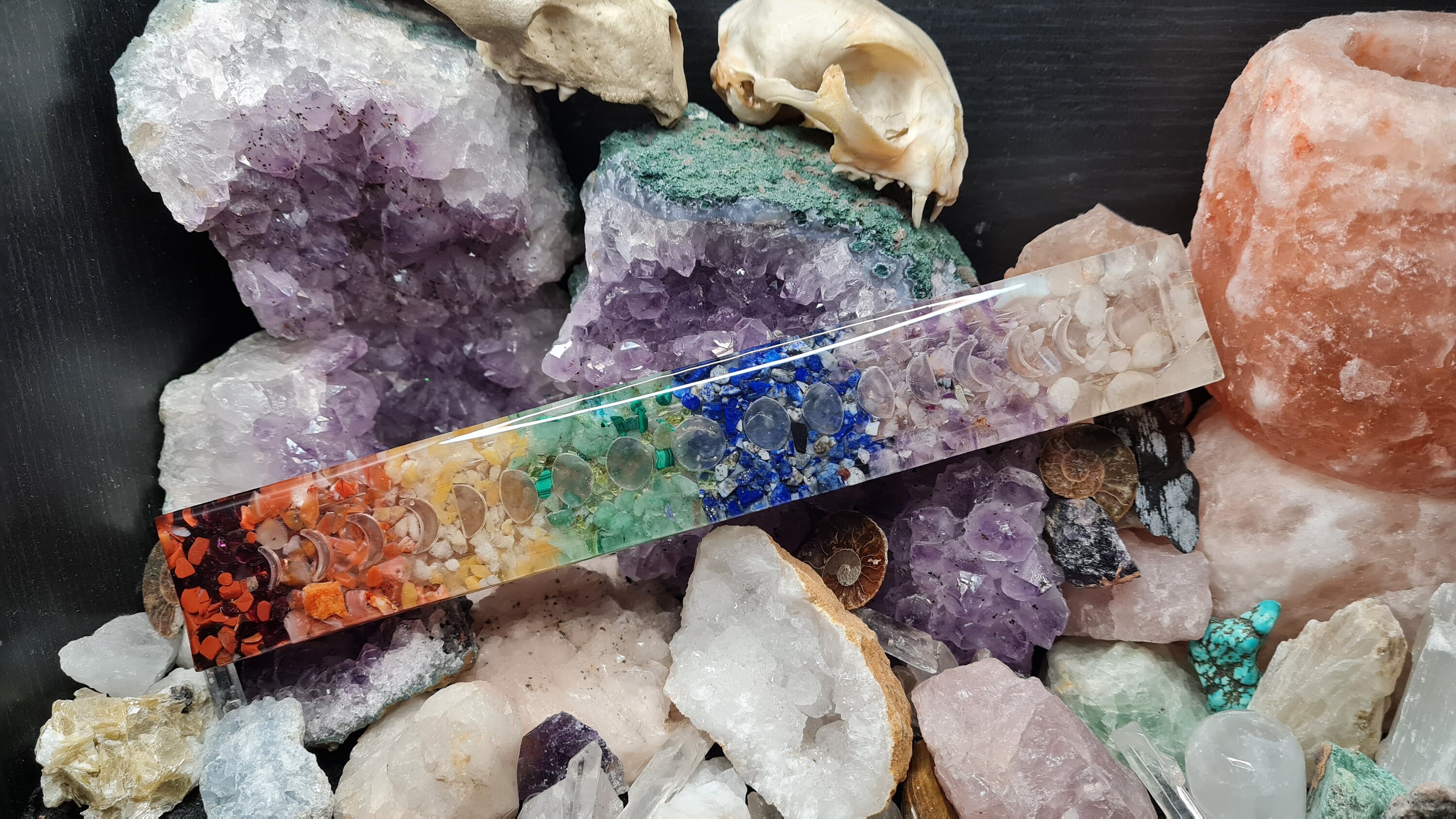Chakra Orgonite Moon Phases Incense Box NO COPPER | Etsy