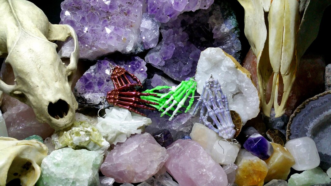 Skeleton Hand Earrings (collection. 1) - [VARIATIONS AVAILABLE] - Etsy