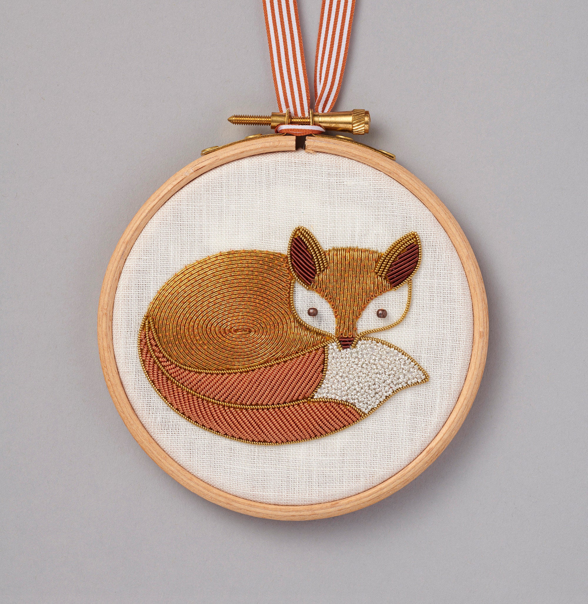 Metalwork Embroidery Fox Kit | Etsy
