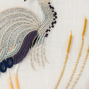 Metalwork Embroidery Heron Kit - Etsy