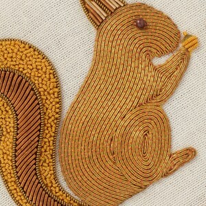 Metalwork Embroidery Squirrel Kit - Etsy