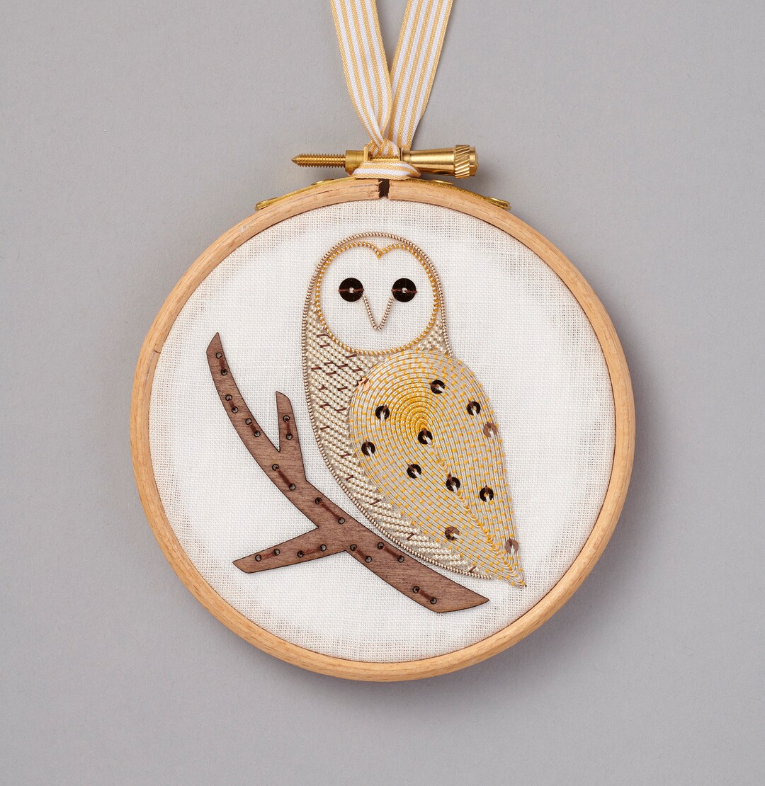 Metalwork Embroidery Barn Owl Kit - Etsy