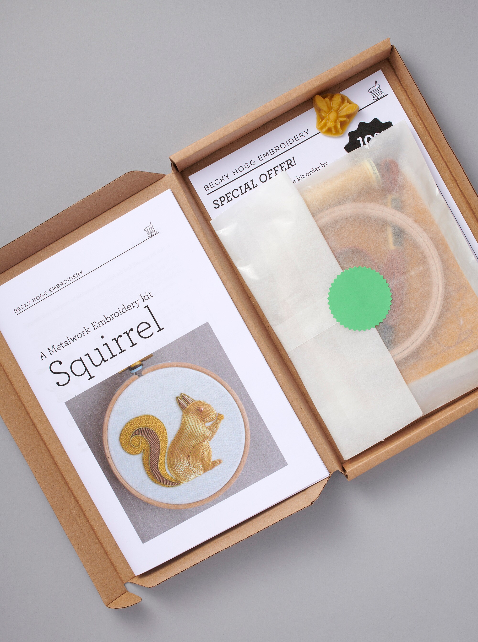 Metalwork Embroidery Squirrel Kit | Etsy