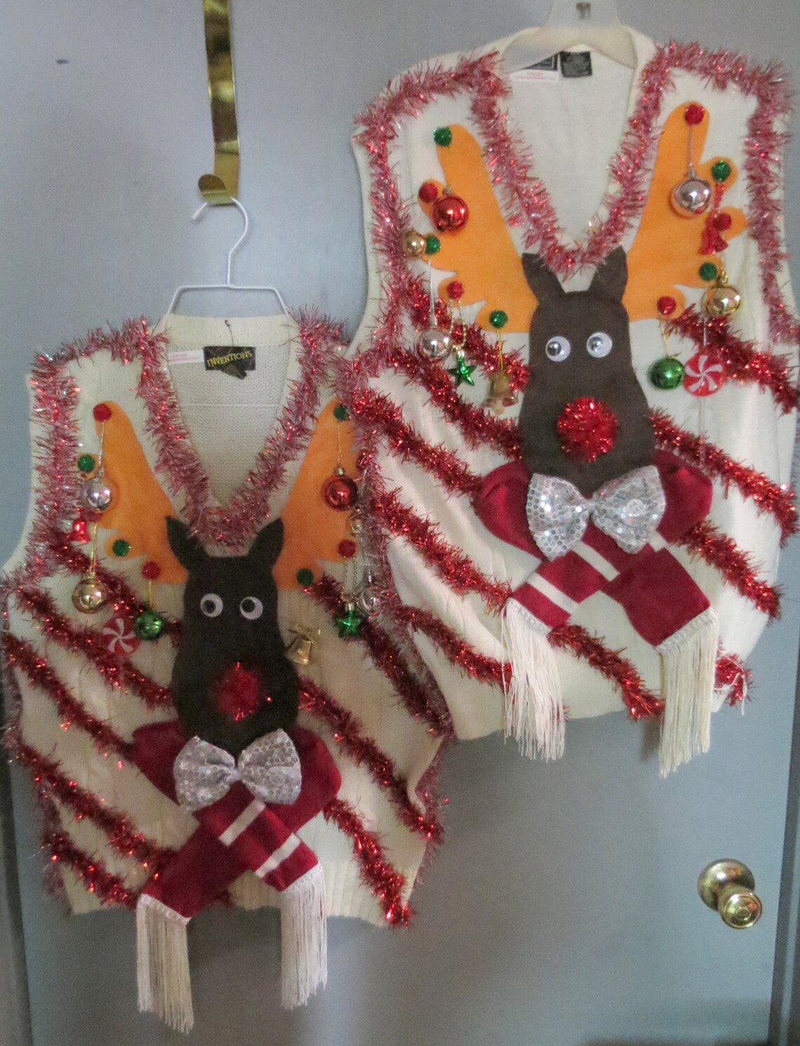 Homemade Custom 3-D Hysterical Reindeer Tacky Ugly Christmas Sweater ...