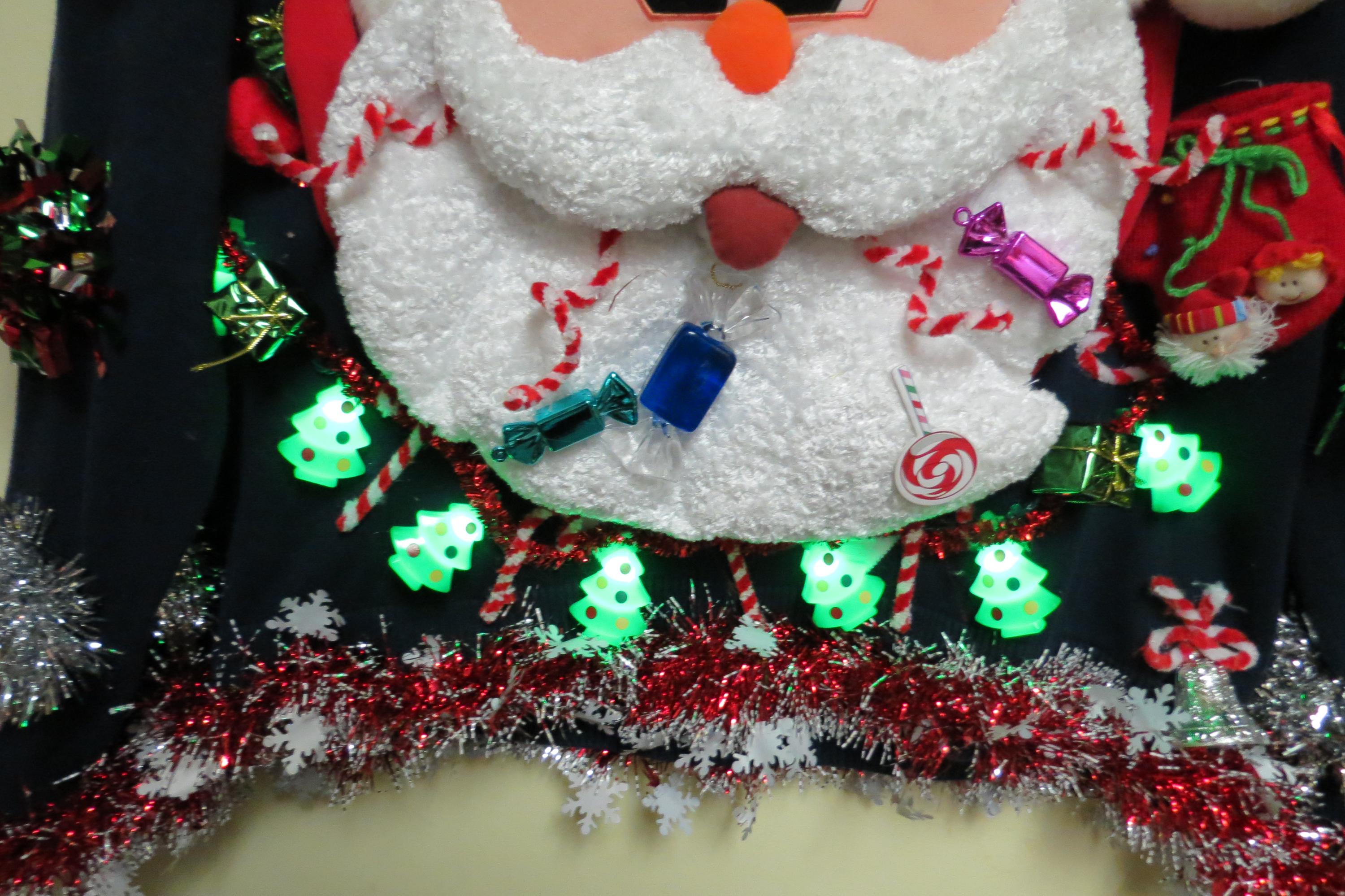 Funny Huge Santa Sweater Tacky Ugly Christmas Sweater, Mens L, Award ...
