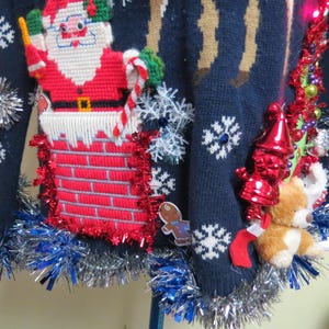 Festive Reindeer Tacky Ugly Christmas Sweater Funny Sweater, Womens ...