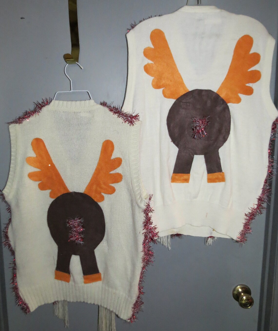 Homemade Custom 3-D Hysterical Reindeer Tacky Ugly Christmas Sweater ...