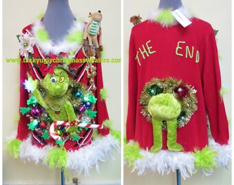 PINK Hysterical Double Sided Tacky Ugly Christmas Sweater | Etsy