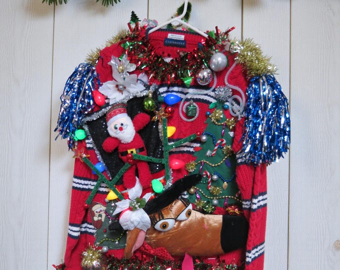 Reindeer Stocking, Hysterical Tacky Ugly Christmas Sweater Hodge Podge ...