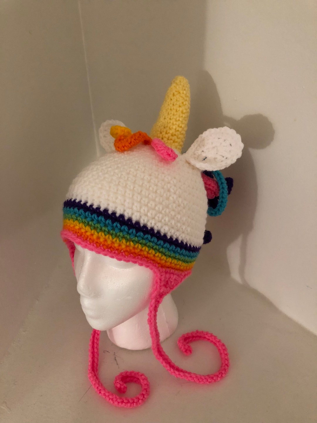 Rainbow Unicorn Flap Eared Hat - Etsy