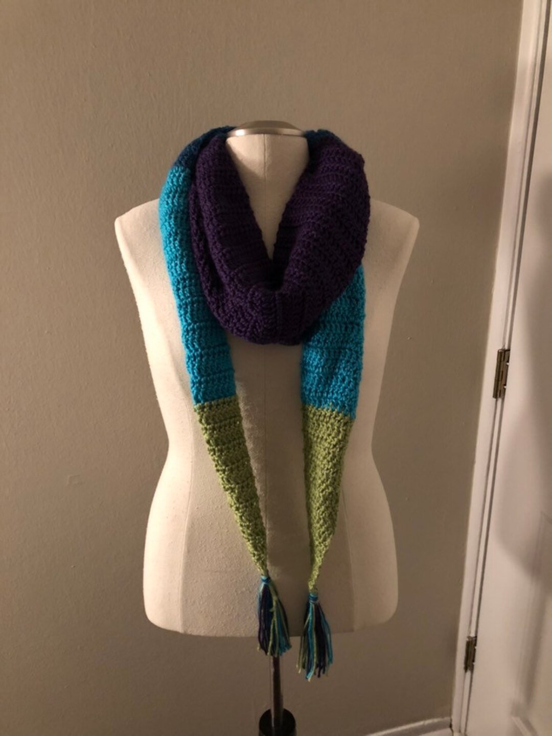 Obliong Diamond Verstile Shawl- Peacock - Etsy