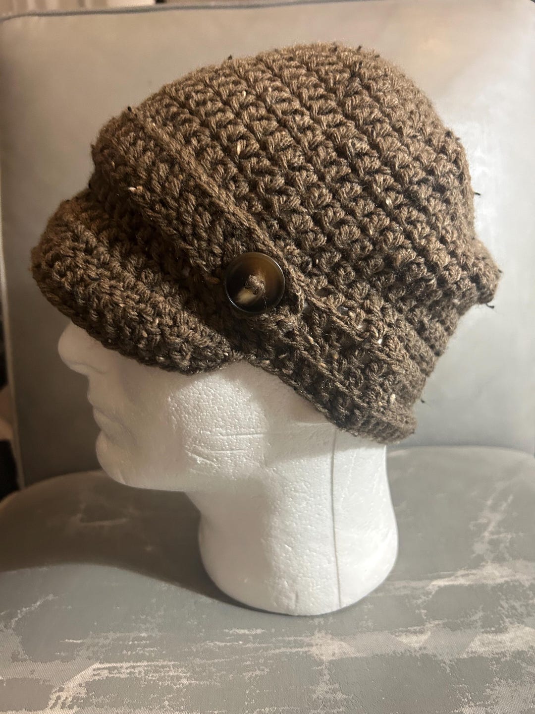 Crocheted Newsboy Hat in Barley - Etsy