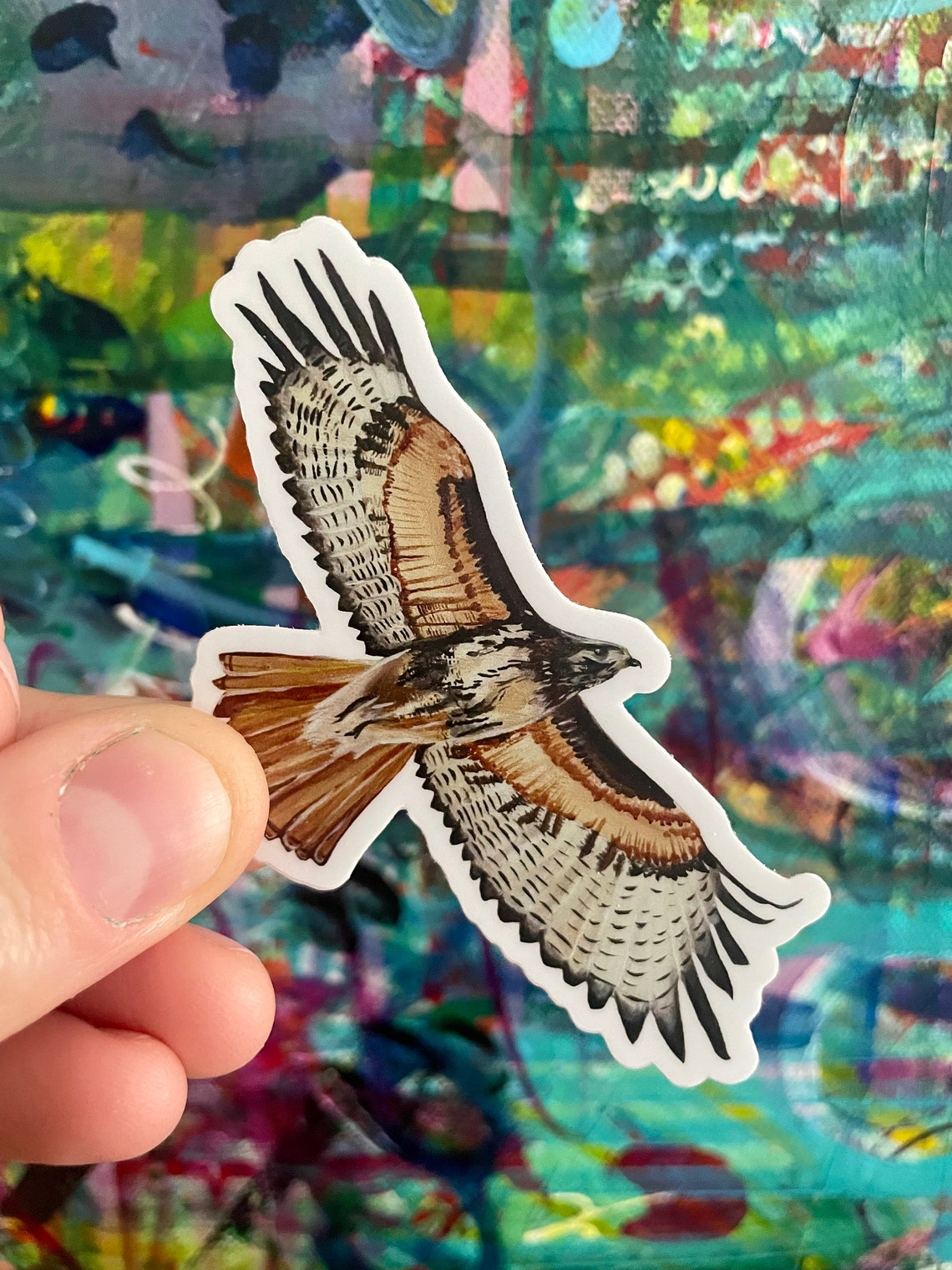 1x3 Red Tailed Hawk Sticker Water Bottle Sticker - Etsy
