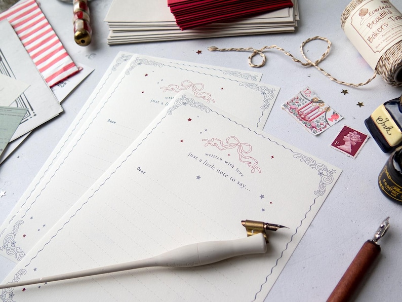 A5 Christmas Thank You Letter Paper | Cream Writing Paper - Etsy
